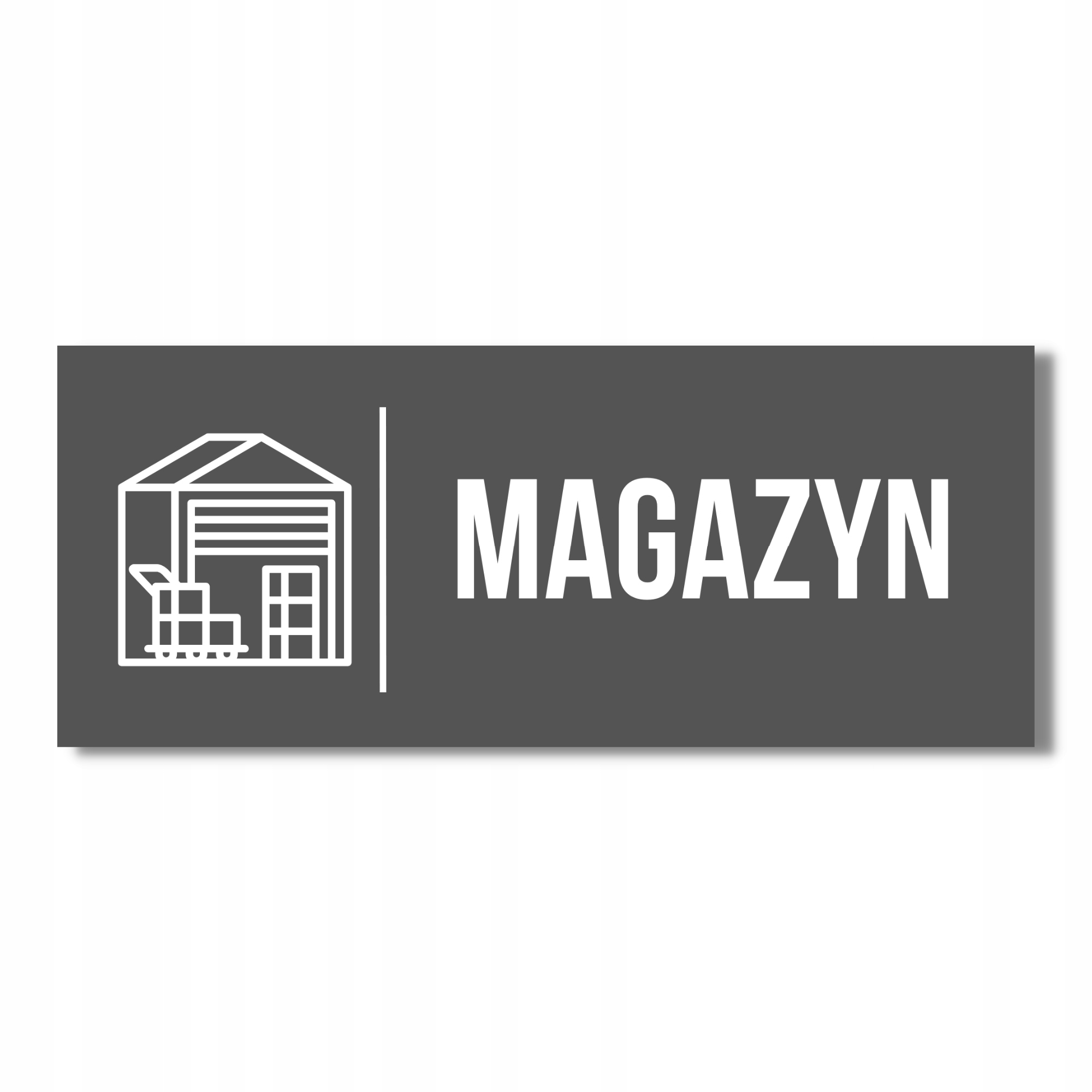 TABLICZKA MAGAZYN 20X10 CM PIKTOGRAM I NAPIS NA DRZWI ANTRACYTOWA MATOWA HQ (5906361200965 ...