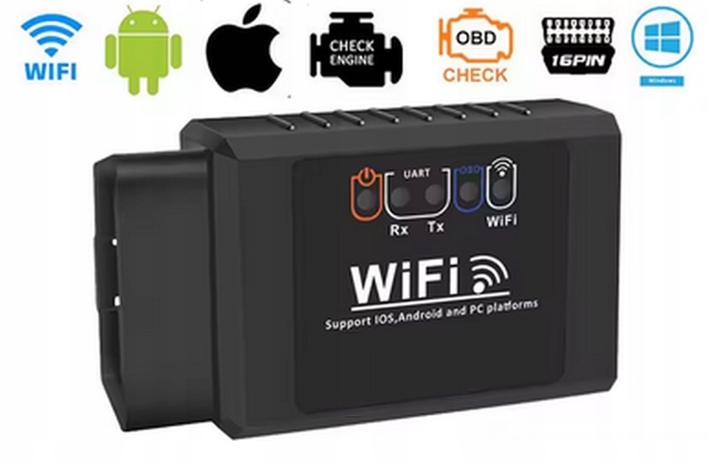 INTERFEJS DIAGNOSTYCZNY ELM327 WIFI OBD2 DO SYSTEMU ANDROID, RADIA, TABLETU 5907097303555 za 64 ...