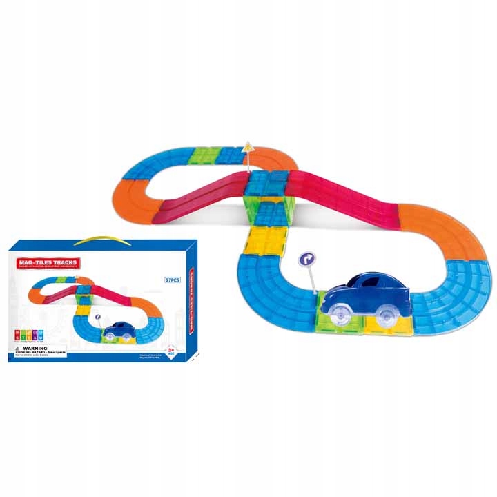Magnetická stavebnica dráha 27ks - Mag Tiles Track - Allegro