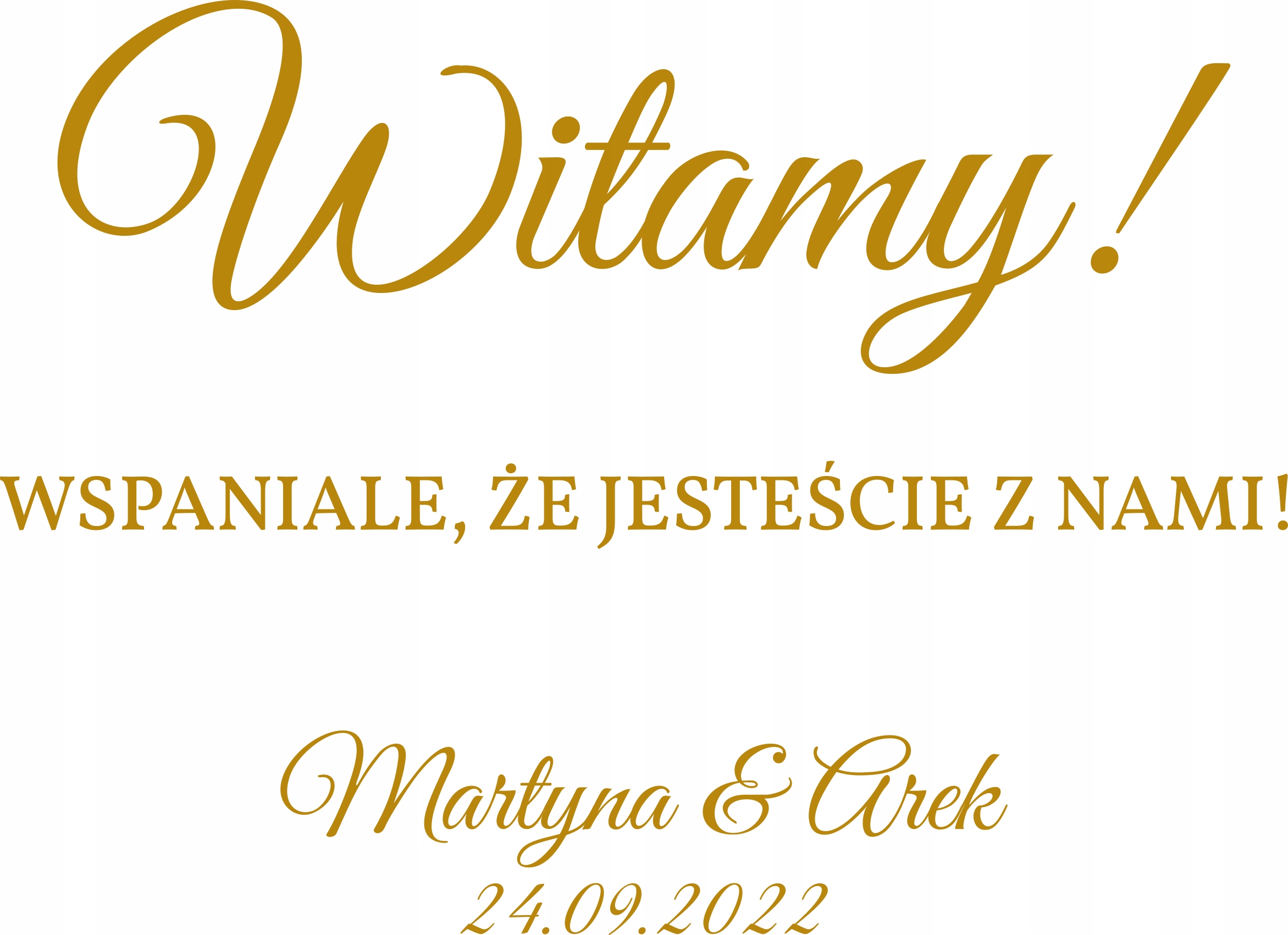 naklejka napis Witamy Twoje imiona i data 62x45 12408724671 - Allegro.pl