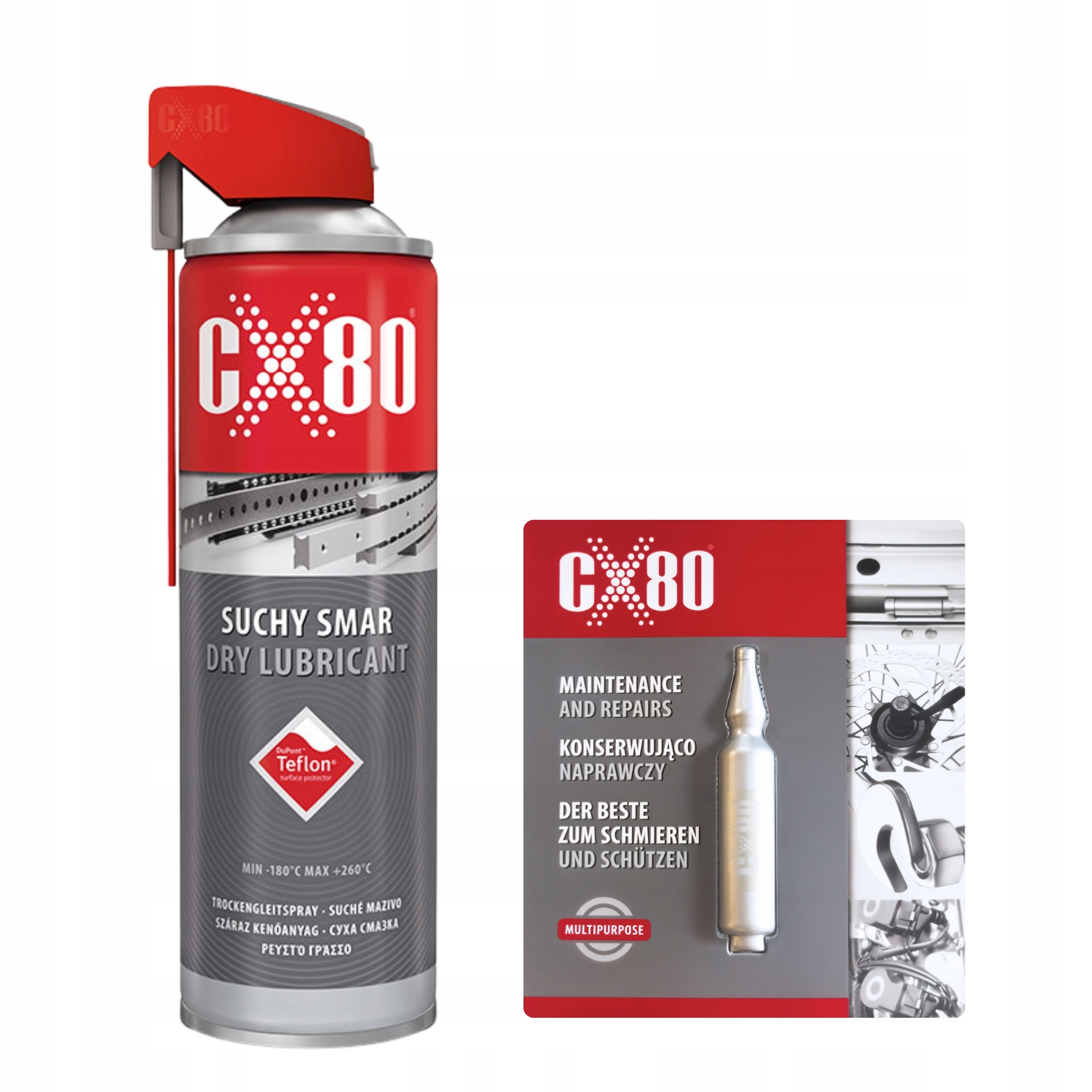 CX80 DUOSPRAY suchy smar PTFE do bram łańcucha zamków 500ml +GRATIS 5907190506686 za 50.99PLN z ...