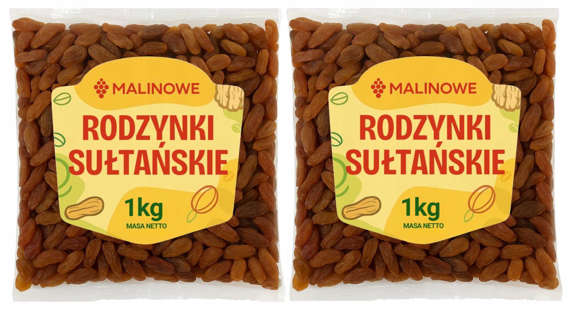 ZESTAW RODZYNKI SUŁTAŃSKIE 2x1kg RODZYNKA SUŁTAŃSKA JAKOŚĆ PREMIUM ...