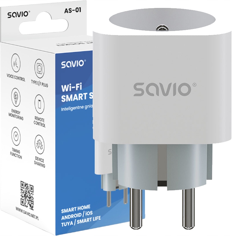INTELIGENTNE GNIAZDKO SAVIO AS-01 WIFI SMART LIFE TUYA WATOMIERZ TIMER 16A (AS-01) • Cena ...