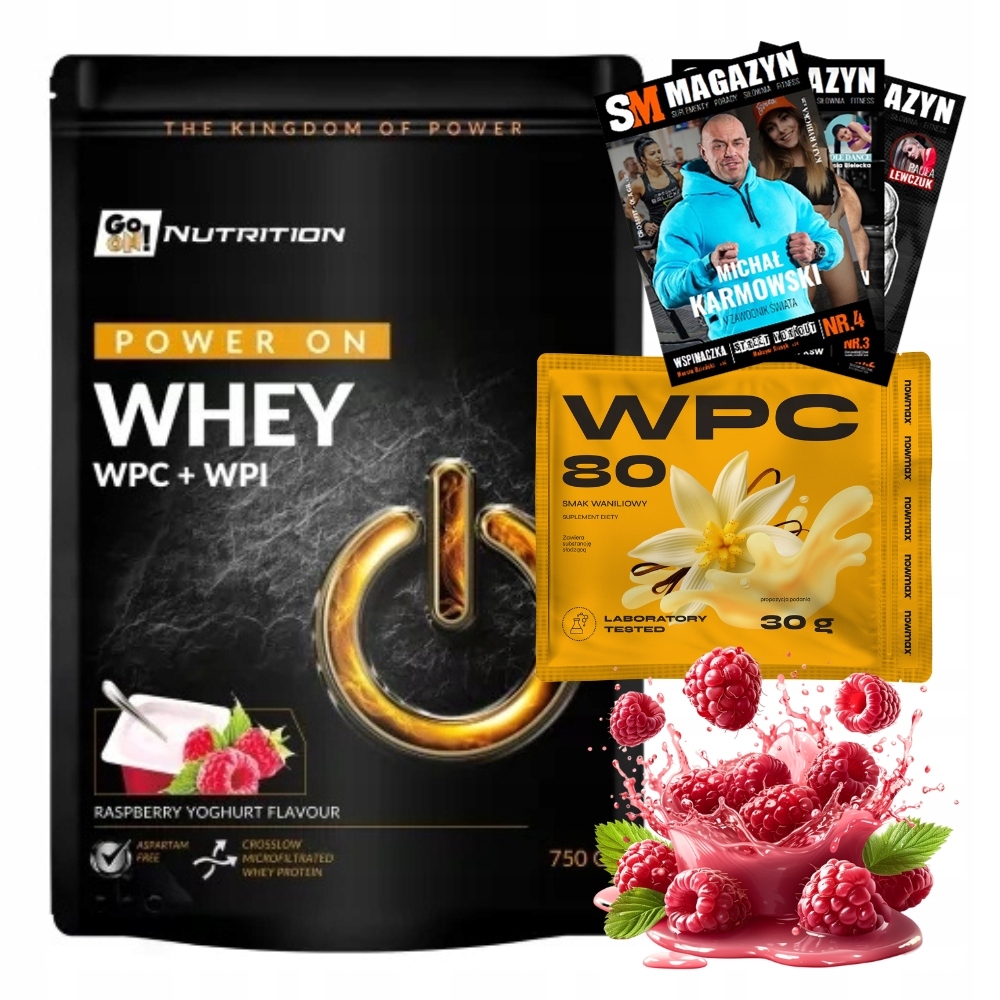 GO ON NUTRITION WHEY PROTEIN CONCENTRATE ISOLATE BIAŁKO 750g + nowmax WPC80 - 5900617032089 ...