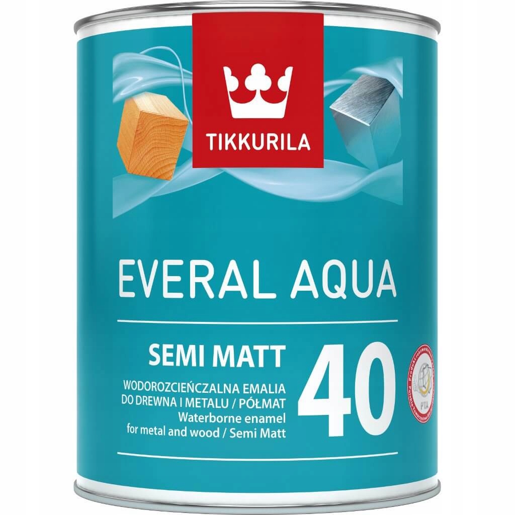 Tikkurila Everal aqua 40 Półmat 0,9l BAZA A C (6408070075401) • Cena ...