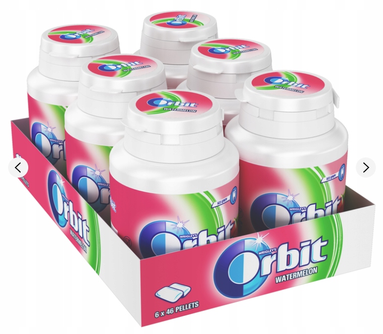 Orbit žvýkačky dražé Watermelon (64g x 6ks) za 327.00CZK - Allegro
