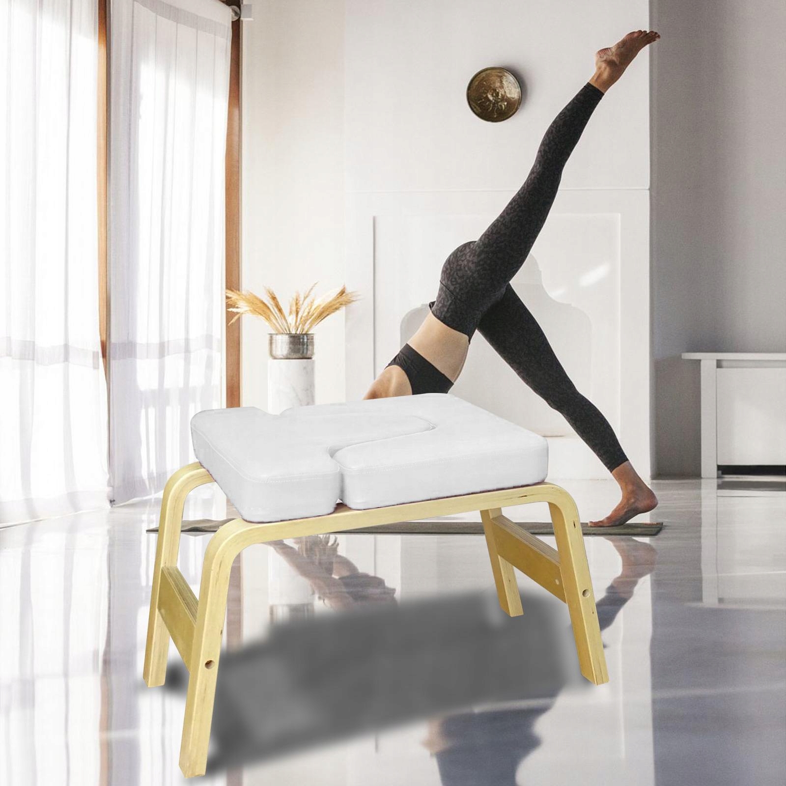 Yoga Headstand Bench with Wood Frame 200kg White - 0790570727253 ...