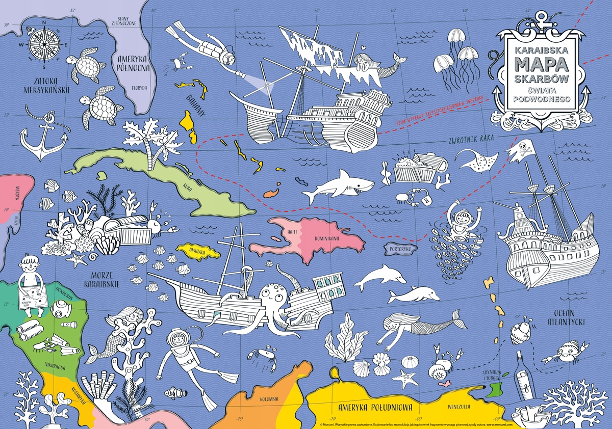Monumi edukacyjna kolorowanka mapa skarbów (5903041010234) • Cena ...