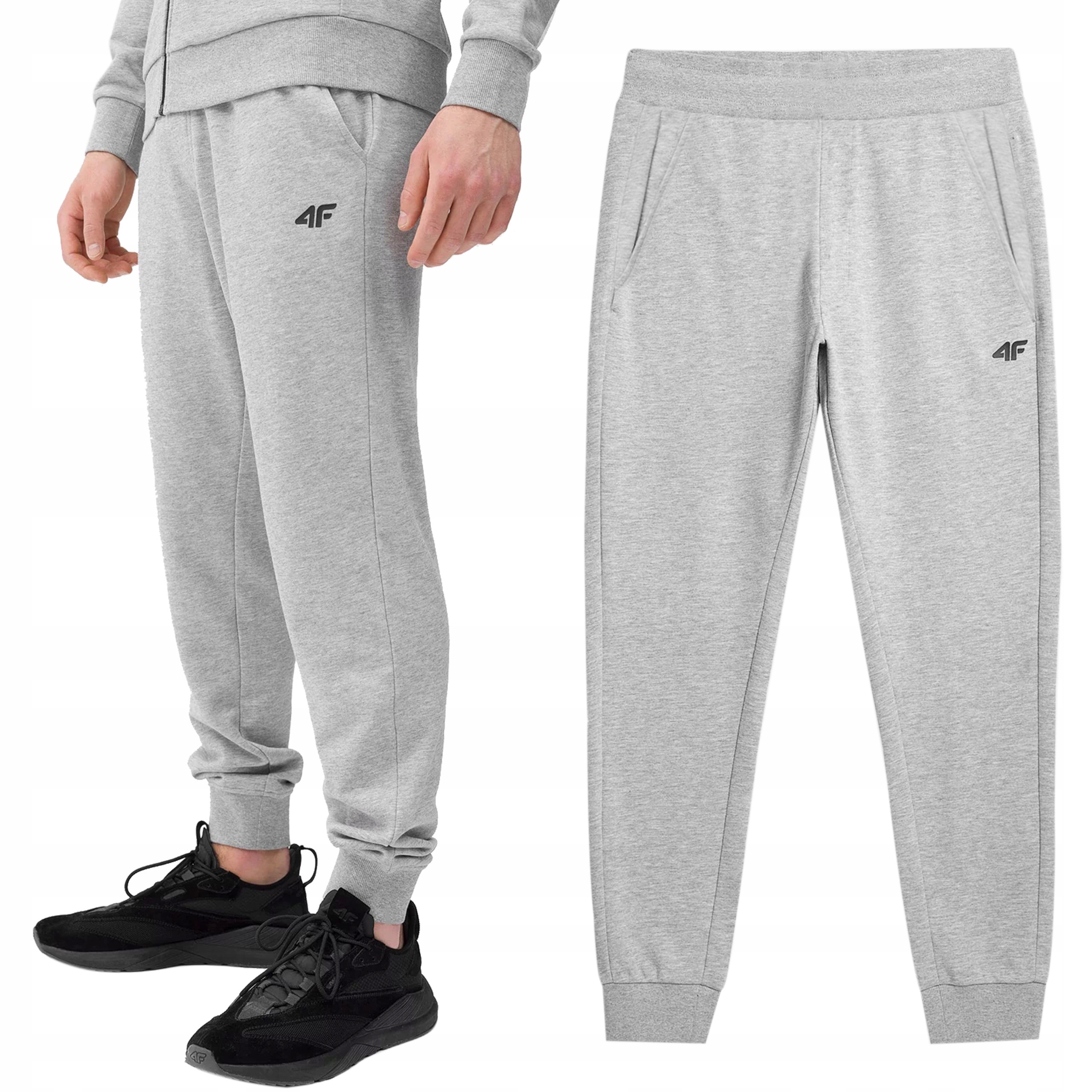 Spodnie Dresowe Męskie 4F Bawełniane Joggery Sportowe Ze Ściągaczem ...