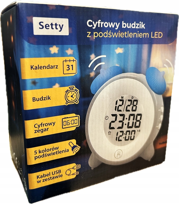Cyfrowy budzik z podświetleniem LED Setty • Cena, Opinie - Allegro