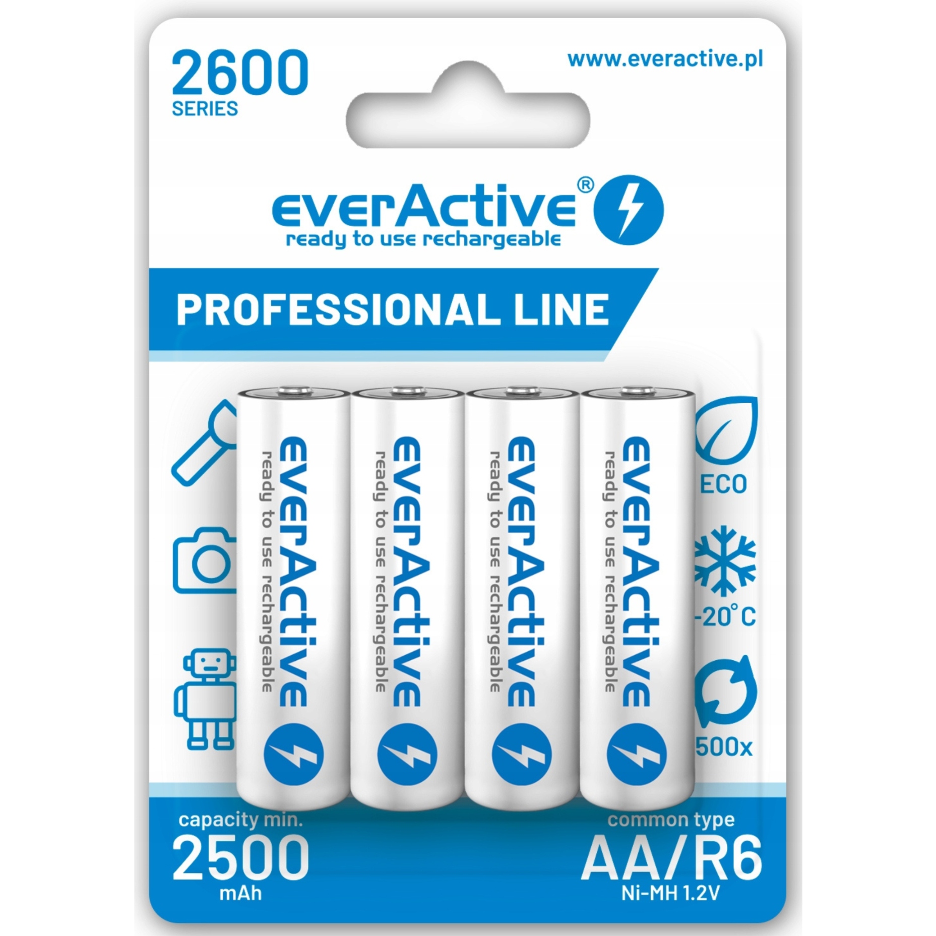 Akumulátor nikl-metal-hydridová (NiMH) Everactive AA (R6) 2600 mAh 4 ks ...