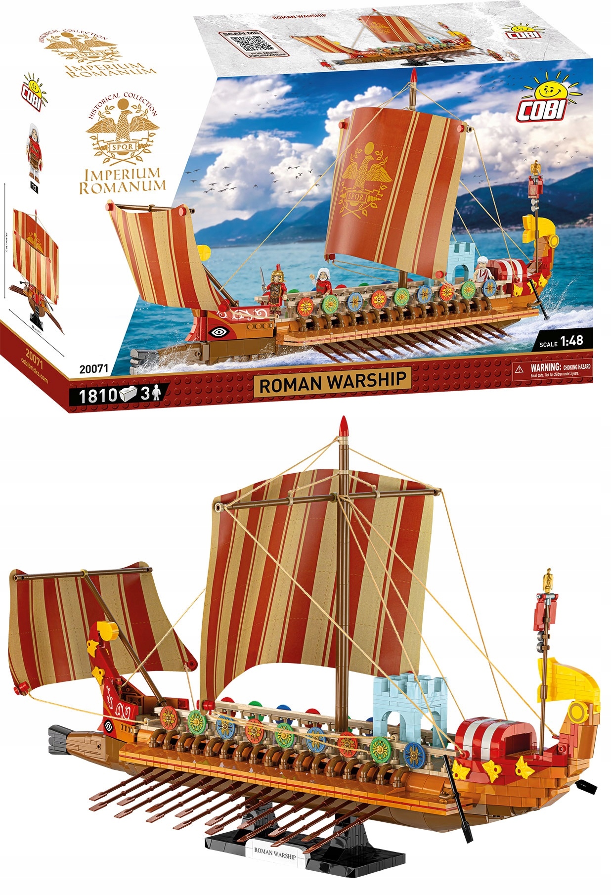 COBI 20071 Rzymski Okręt Wojenny ROMAN WARSHIP Figurka Marka Aureliusza ...