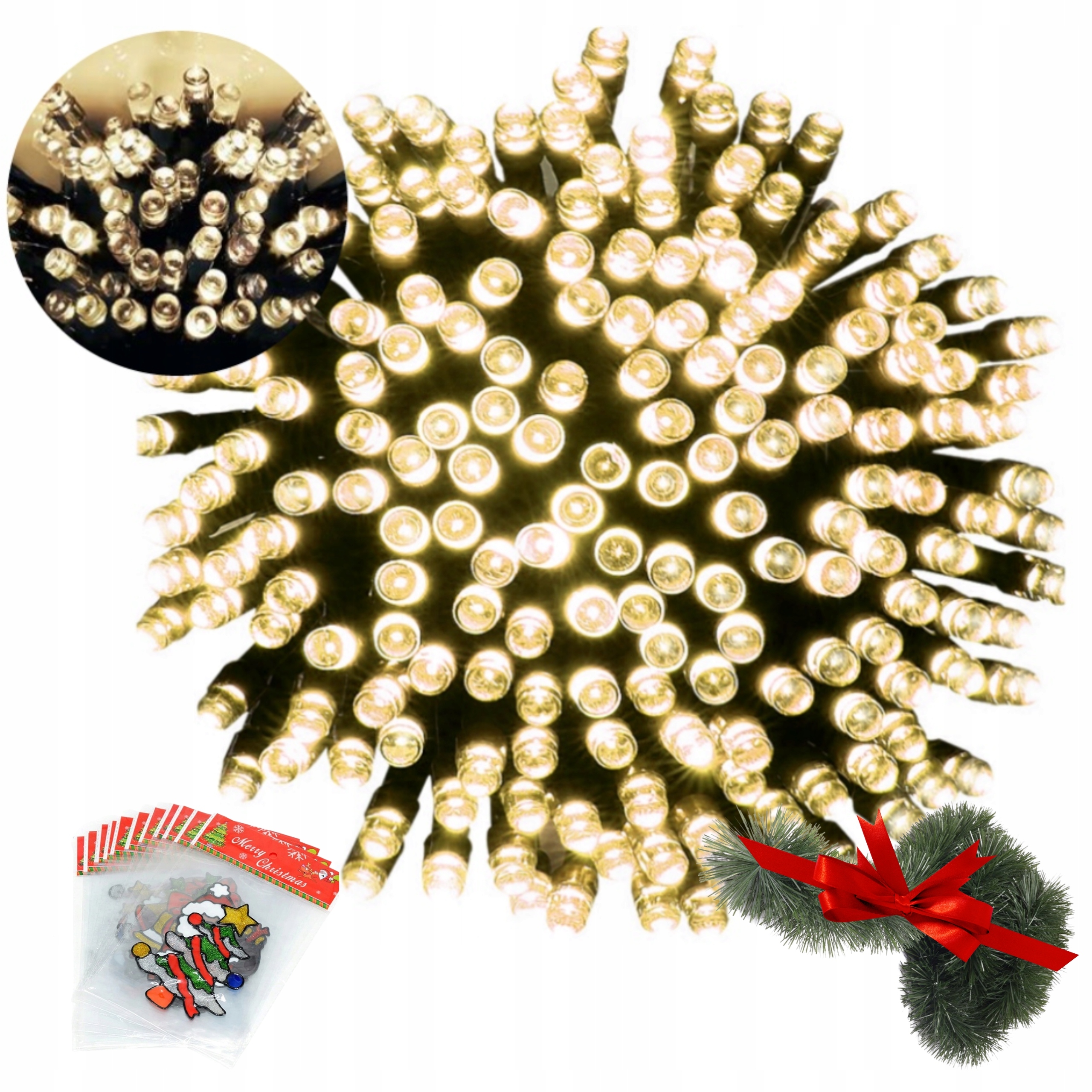 LAMPKI CHOINKOWE LED ŚWIĄTECZNE ZEWNĘTRZNE 500 LED • Cena, Opinie ...