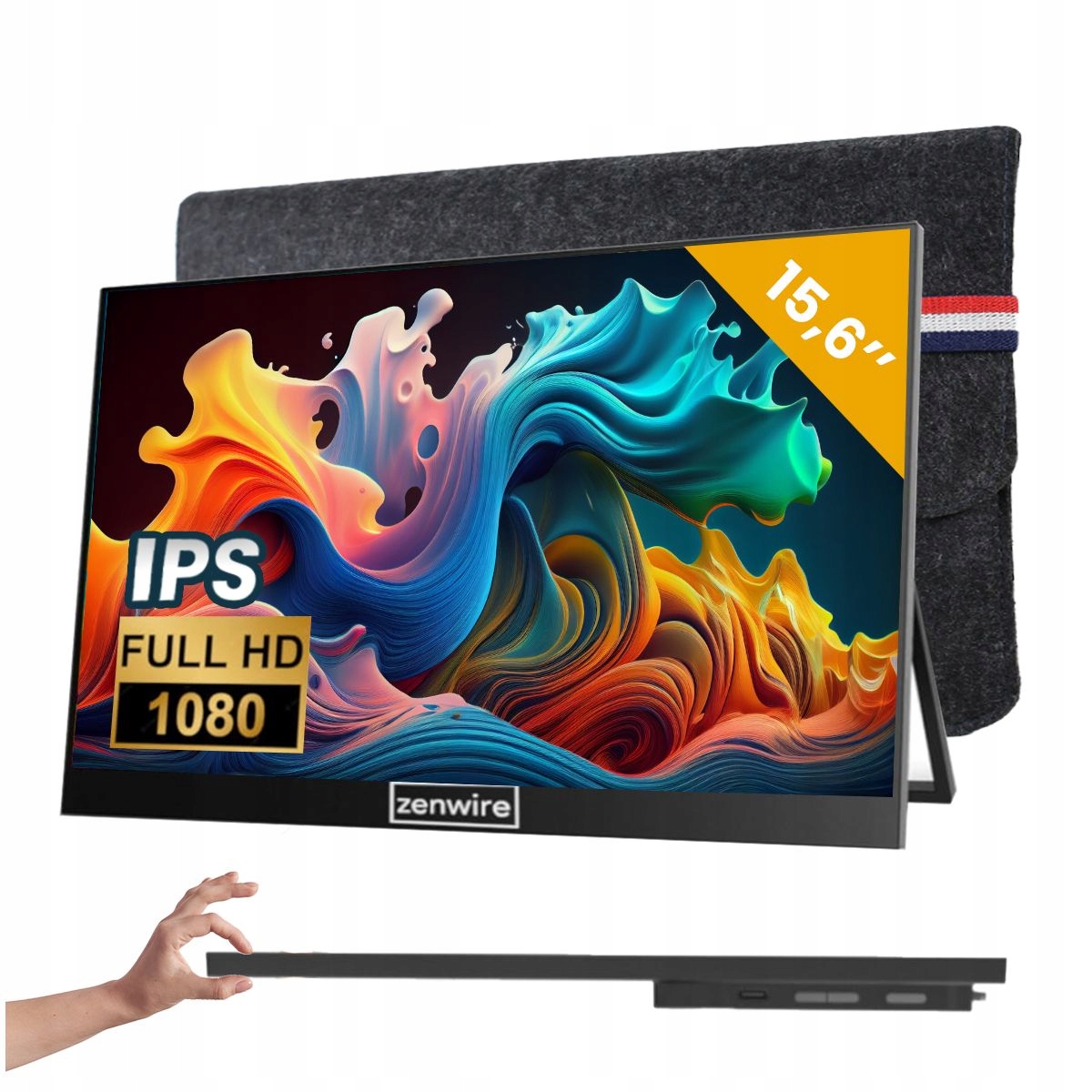 Přenosný monitor USB-C Full HD 1920x1080 IPS HDMI pro notebook HDR 15.6 ...