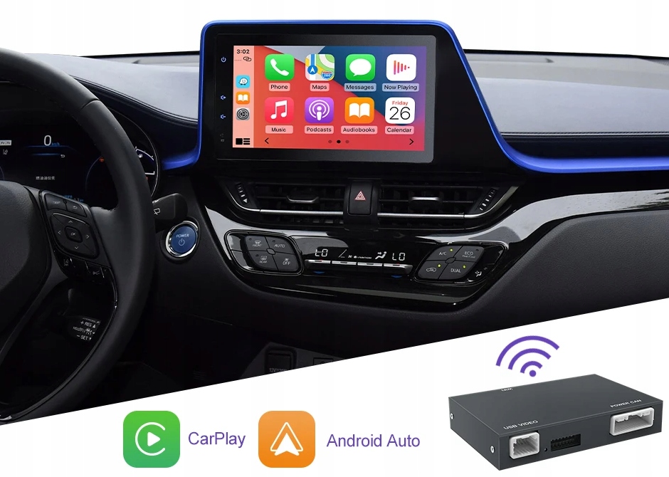 TOYOTA BEZPRZEWODOWY CARPLAY ANDROID COROLLA AURIS AVENSIS CAMRY PRIUS ...