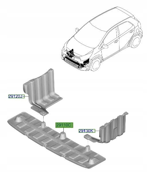 29110G6000 OSŁONA POD SILNIK KIA PICANTO 2017-2024 oryginał • Cena ...