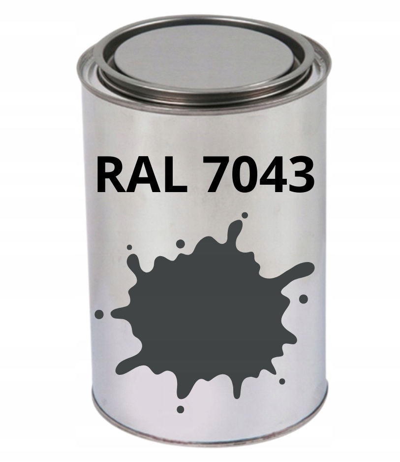 LAKIER AKRYLOWY RAL 7043 POŁYSK 87-95% SZARY DROGOWY B FARBA AKRYL 1L ...