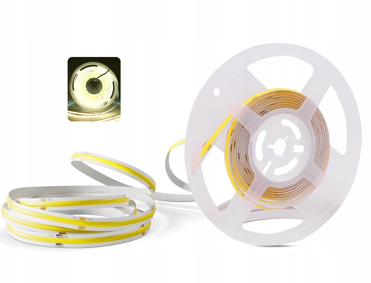 Taśma LED 24V ledrgb 1m 10W 1000 lm biały neutralny 320 diod COB ...