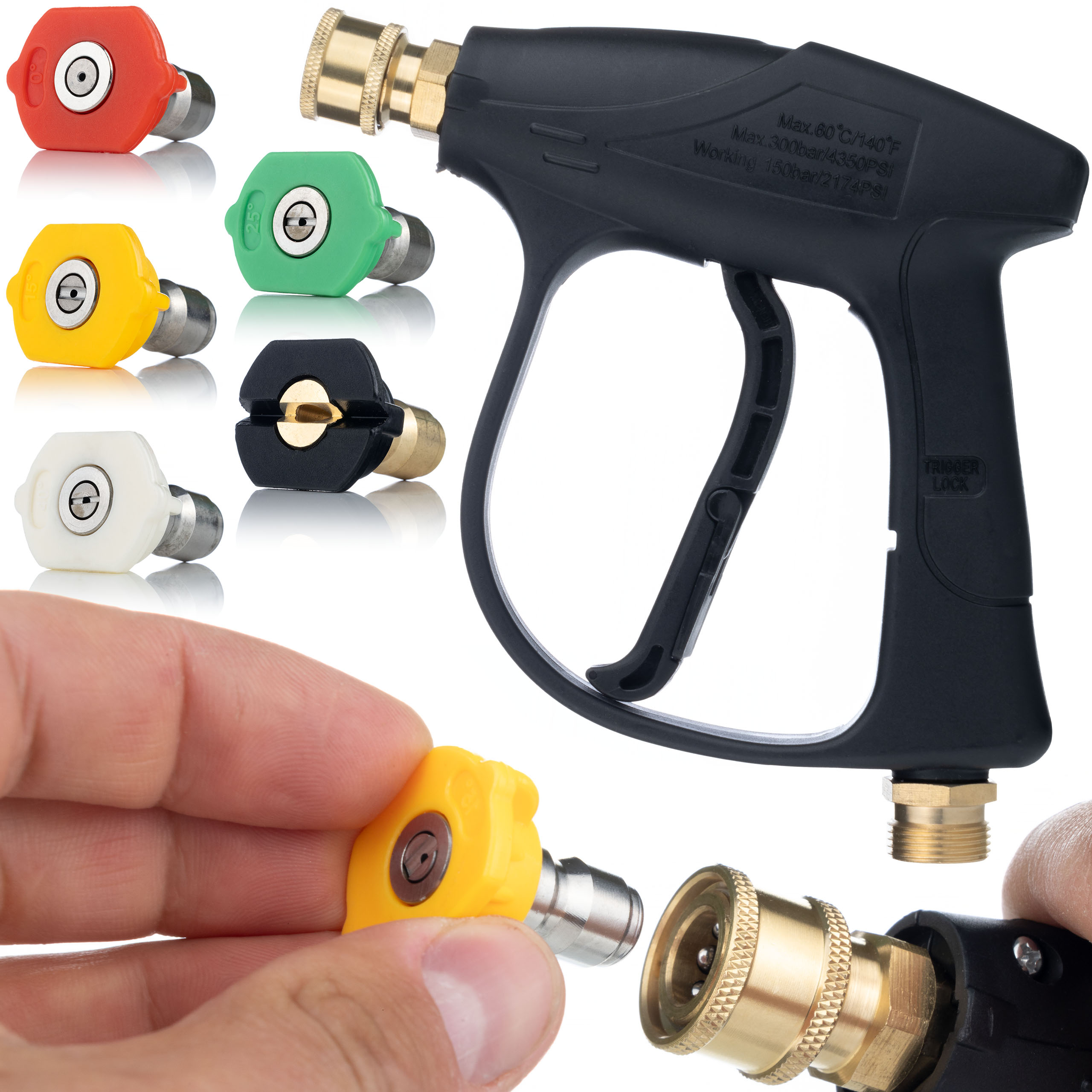 ZESTAW PISTOLET DO MYJKI CIŚNIENIOWEJ KARCHER 4350PSI 22MM 5X DYSZA (ZESTAW-V3IW-C20X) • Cena ...