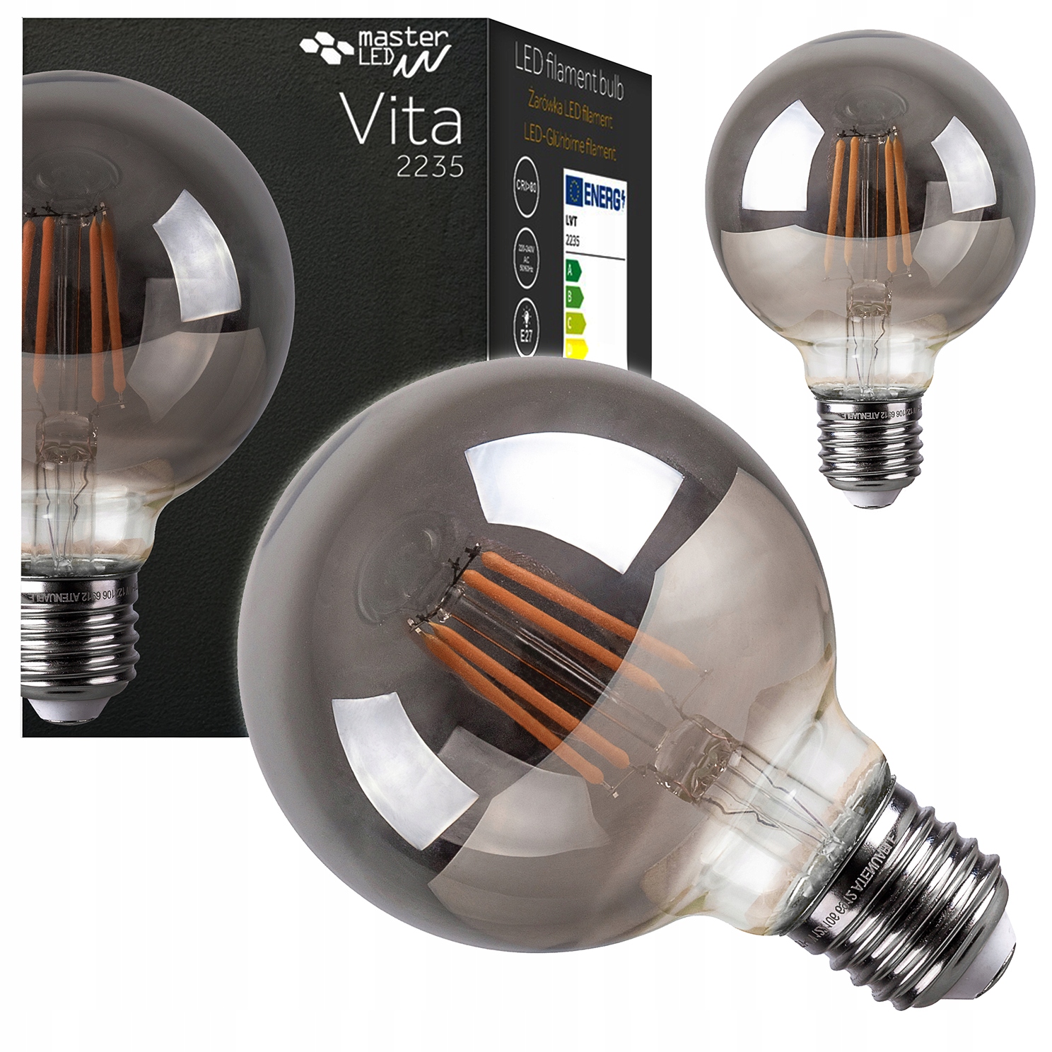Żarówka LED E27 FILAMENT 6W ciepła 2200K EDISON RETRO G80 OZDOBNA ...