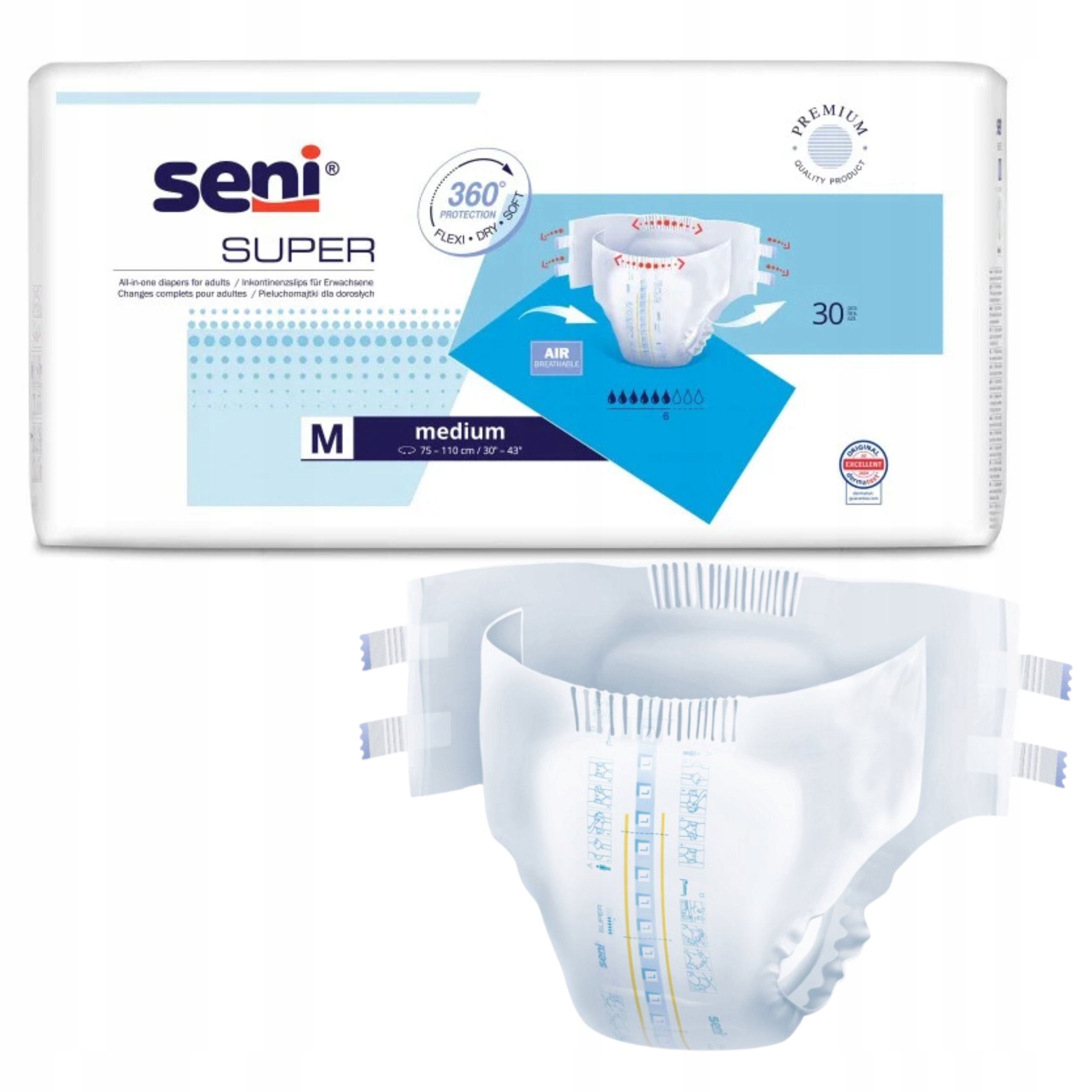 SENI SUPER PIELUCHOMAJTKI DLA DOROSŁYCH M 30SZT. ZAPINANE NA RZEPY (5900516803742) • Cena ...