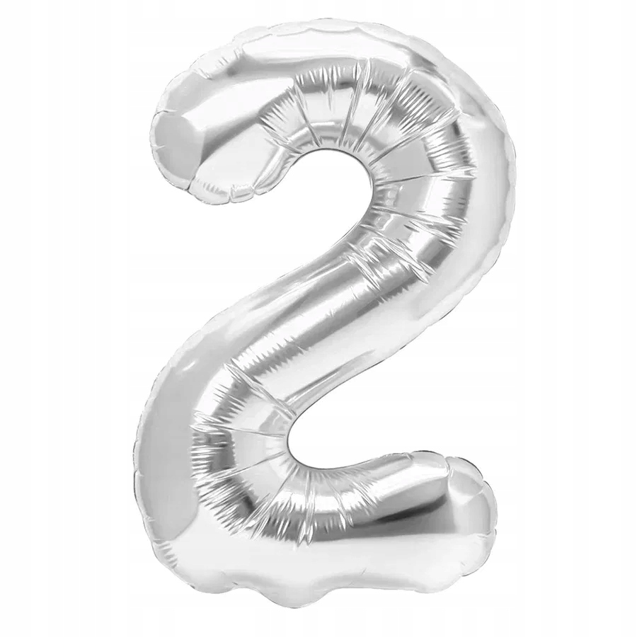 Fólia lufi PartyPal 2-es szám 40 cm ezüst, (5904610101988) • Ár ...