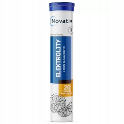 Novativ Elektrolity, potas, witamina C, smak pomarańczowy 20 tabletek mus. (5908288961059 ...