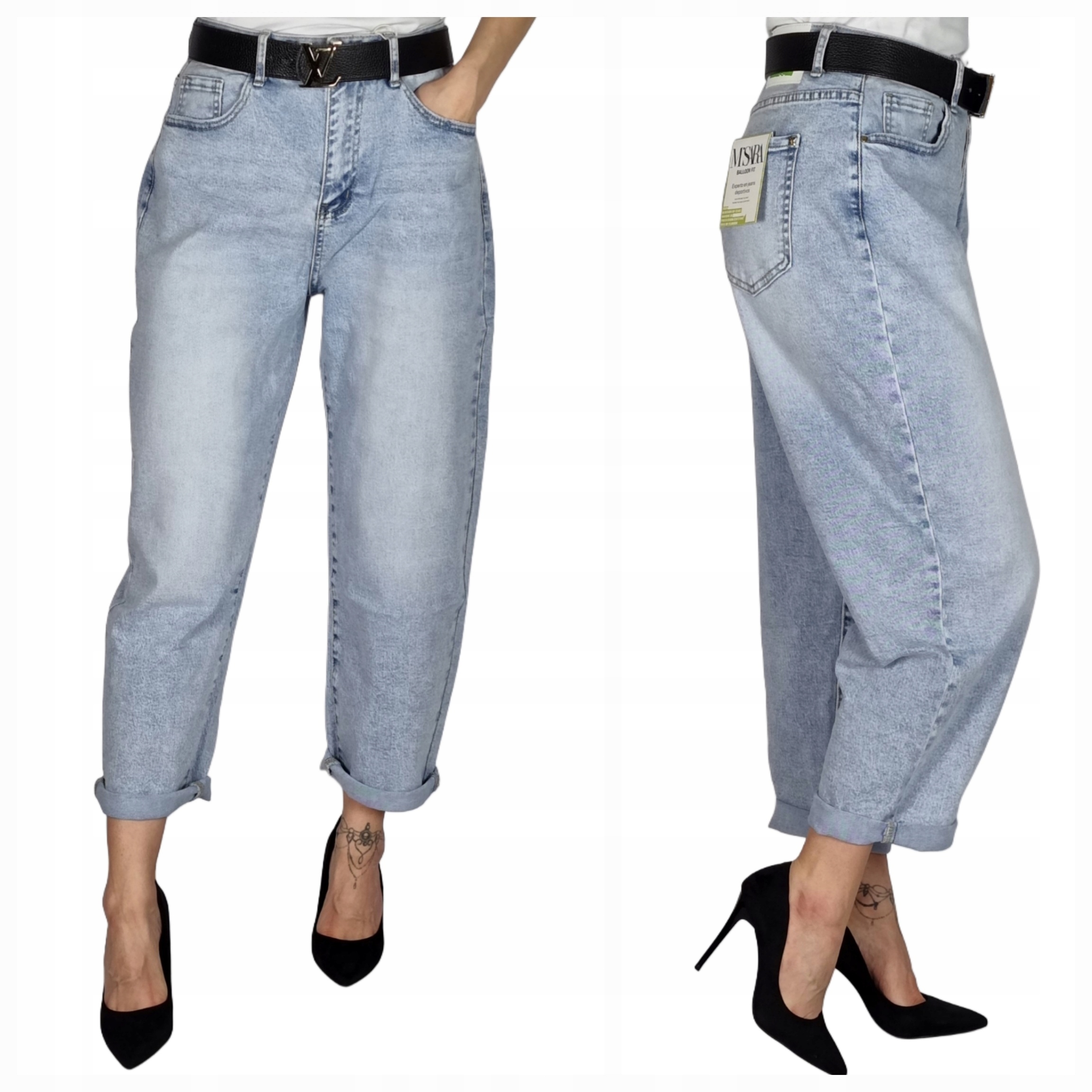 M.SARA SPODNIE JEANSOWE BALLOON FIT ROZMIAR XL • Cena, Opinie • Jeansy ...