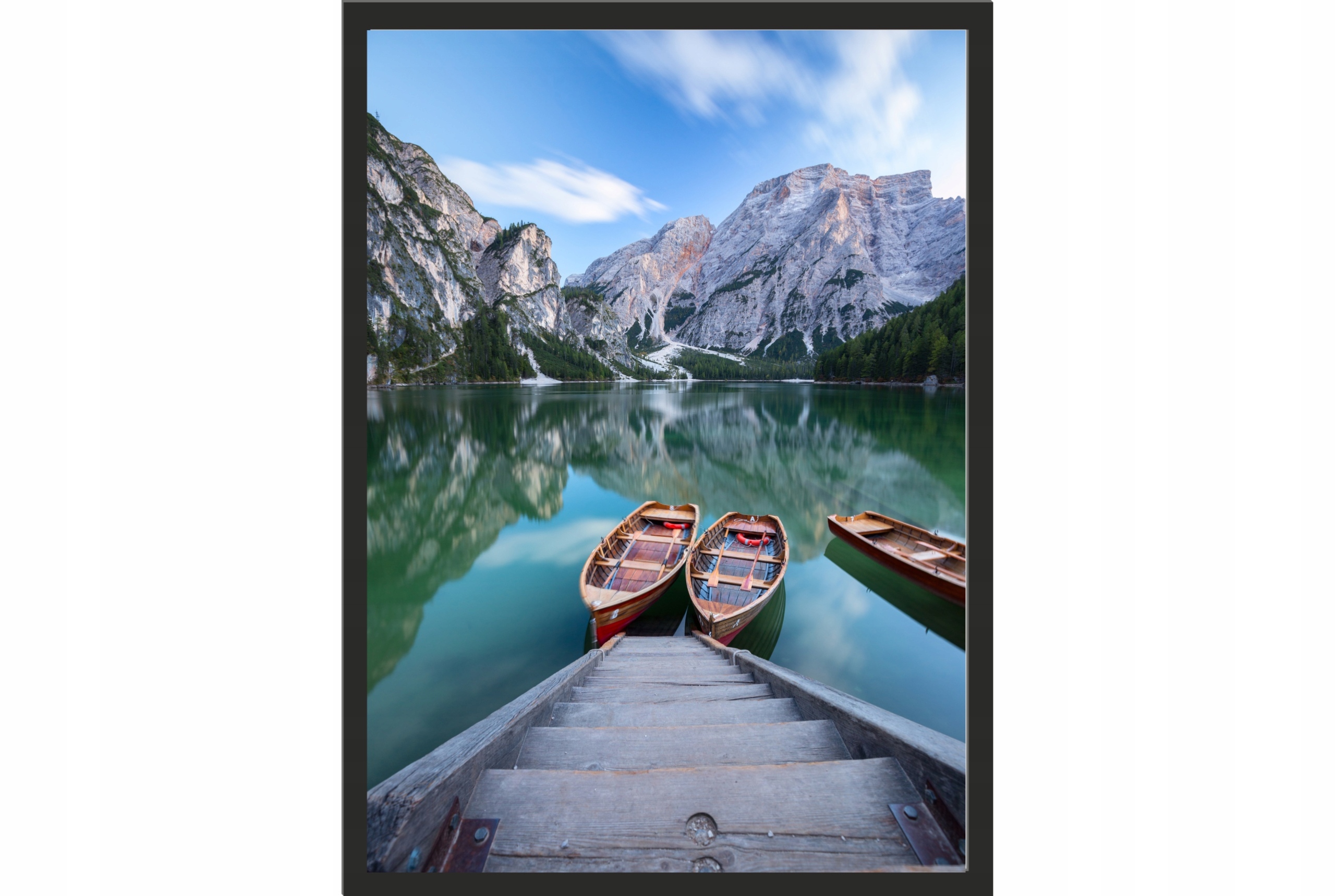 OBRAZ plakat 40x30 jezioro łódka góry poster • Cena, Opinie • Obrazy ...