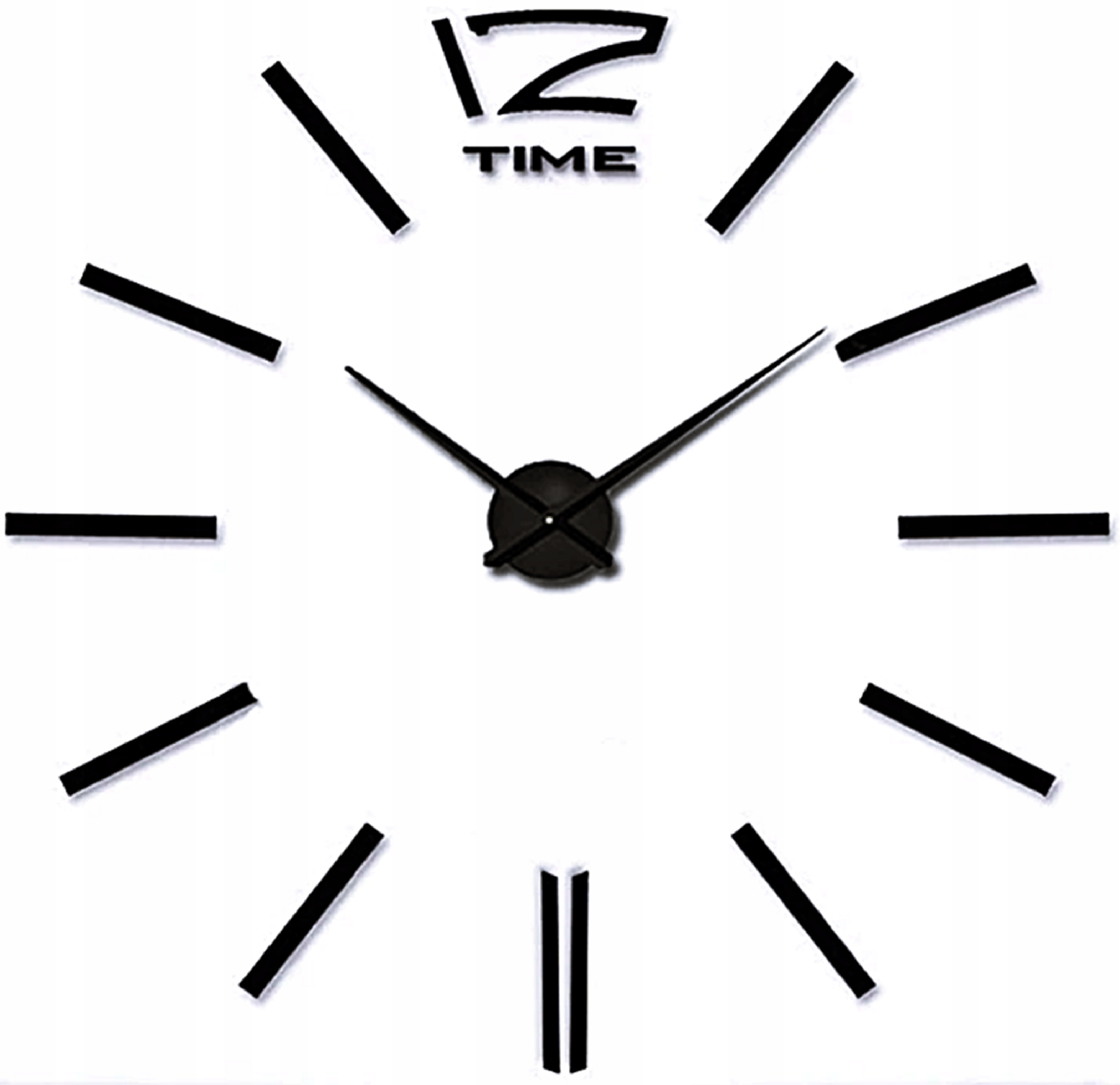 NOWOCZESNY ZEGAR ŚCIENNY 3D NAKLEJANY NA ŚCIANĘ (Z8C-CZARNY) • Cena ...