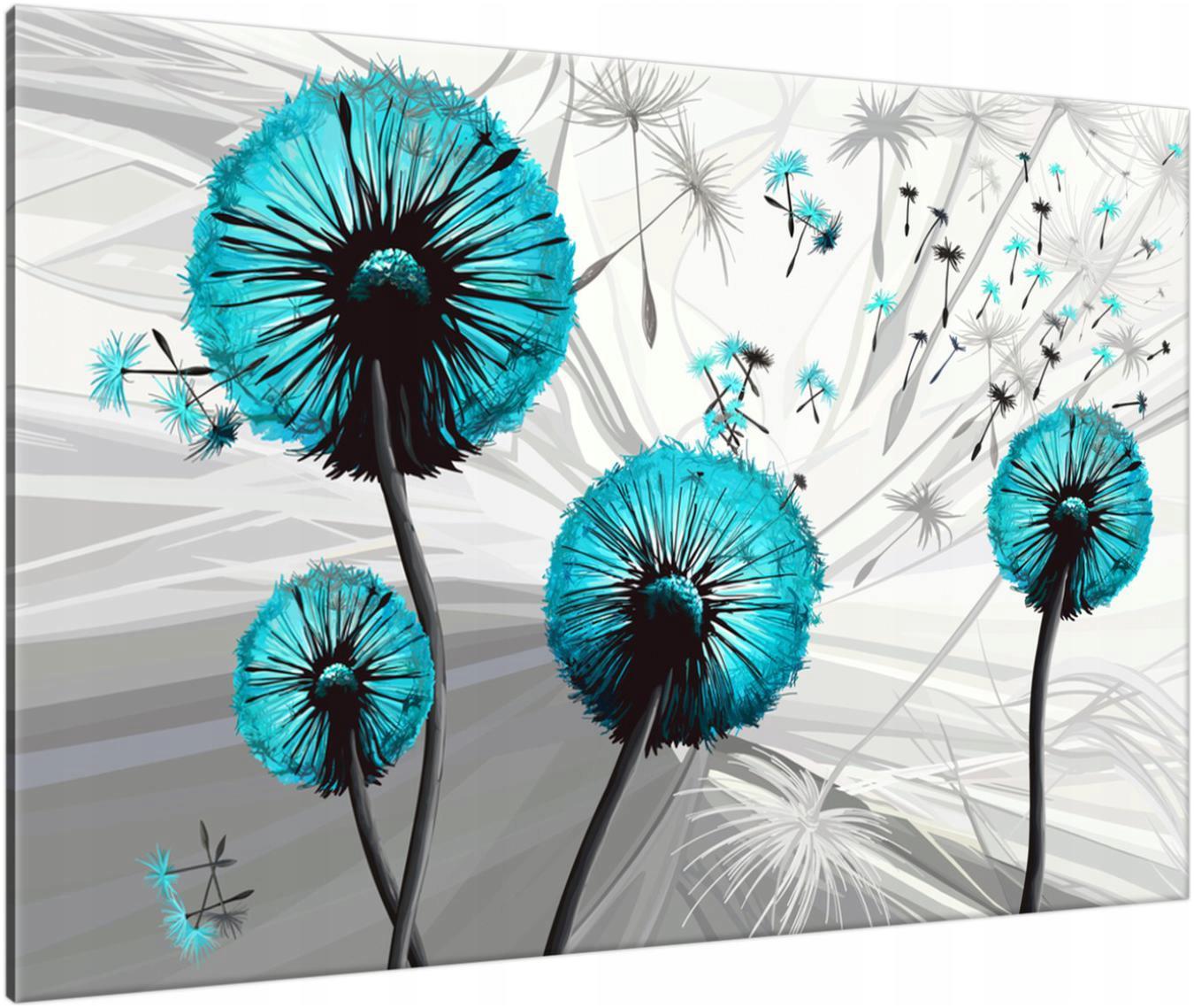 NOWOCZESNY OBRAZ NA PŁÓTNIE TURKUS DMUCHAWCE DUŻY • Cena, Opinie ...