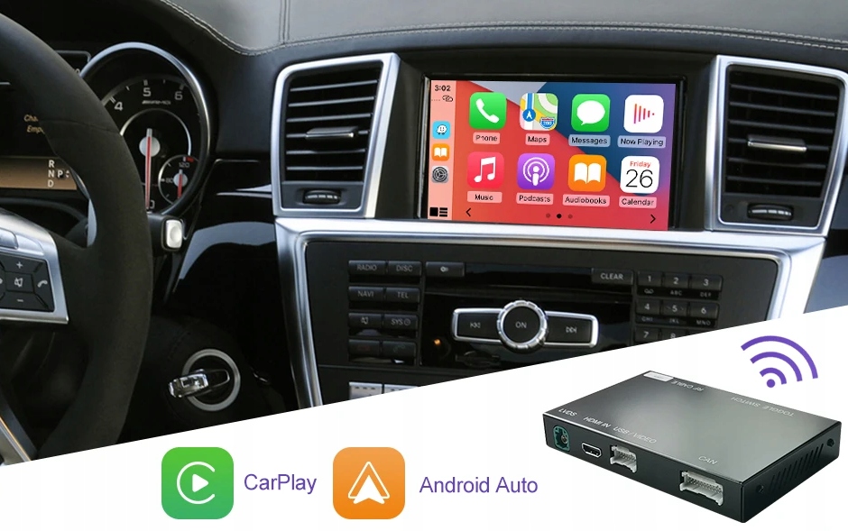 MERCEDES NTG 4.5 BEZPRZEWODOWY CARPLAY ANDROID AUTO ML GL W166 X166 ...