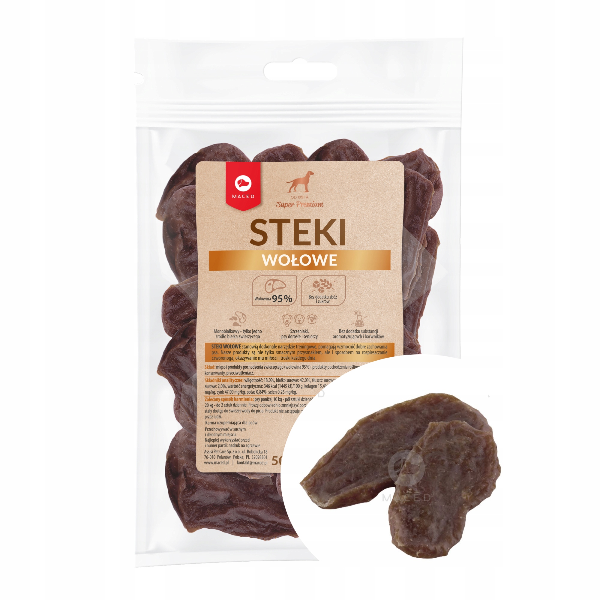 Przysmaki dla psa Maced steki wołowe 500 g 14336915151 - Allegro.pl Przysmaki dla psa Maced steki wołowe 500 g 14336915151 - Allegro.pl