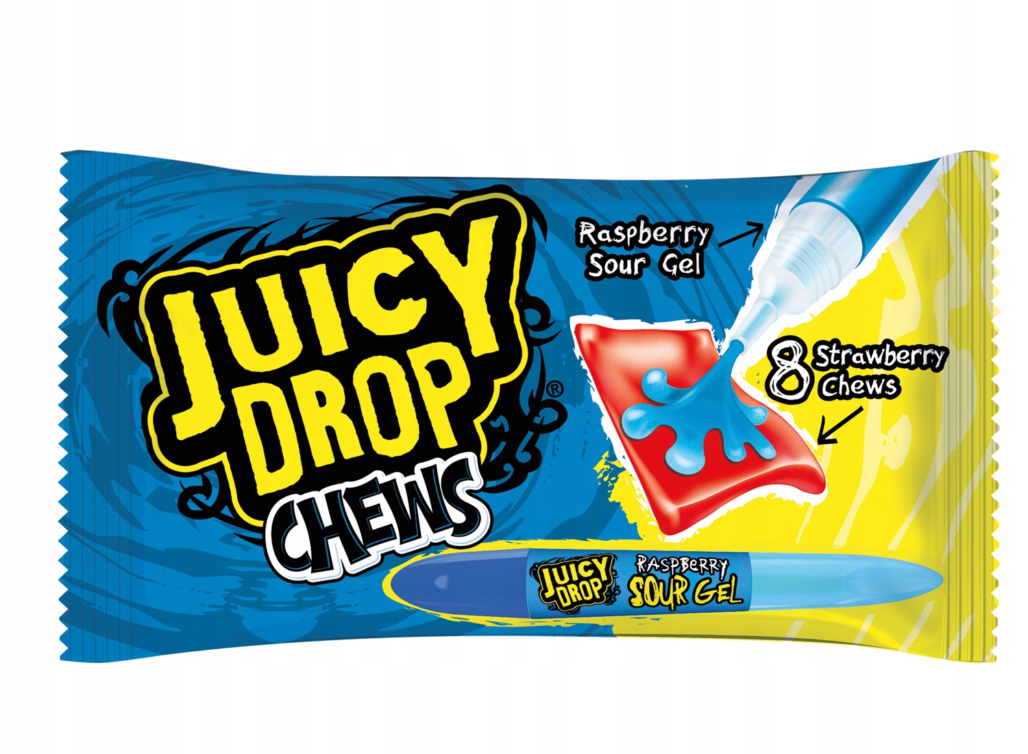 JUICY DROP CHEWS CUKIERKI-ŻUJKI Z KWAŚNYM ŻELEM W PISAKU BAZOOKA CANDY ...