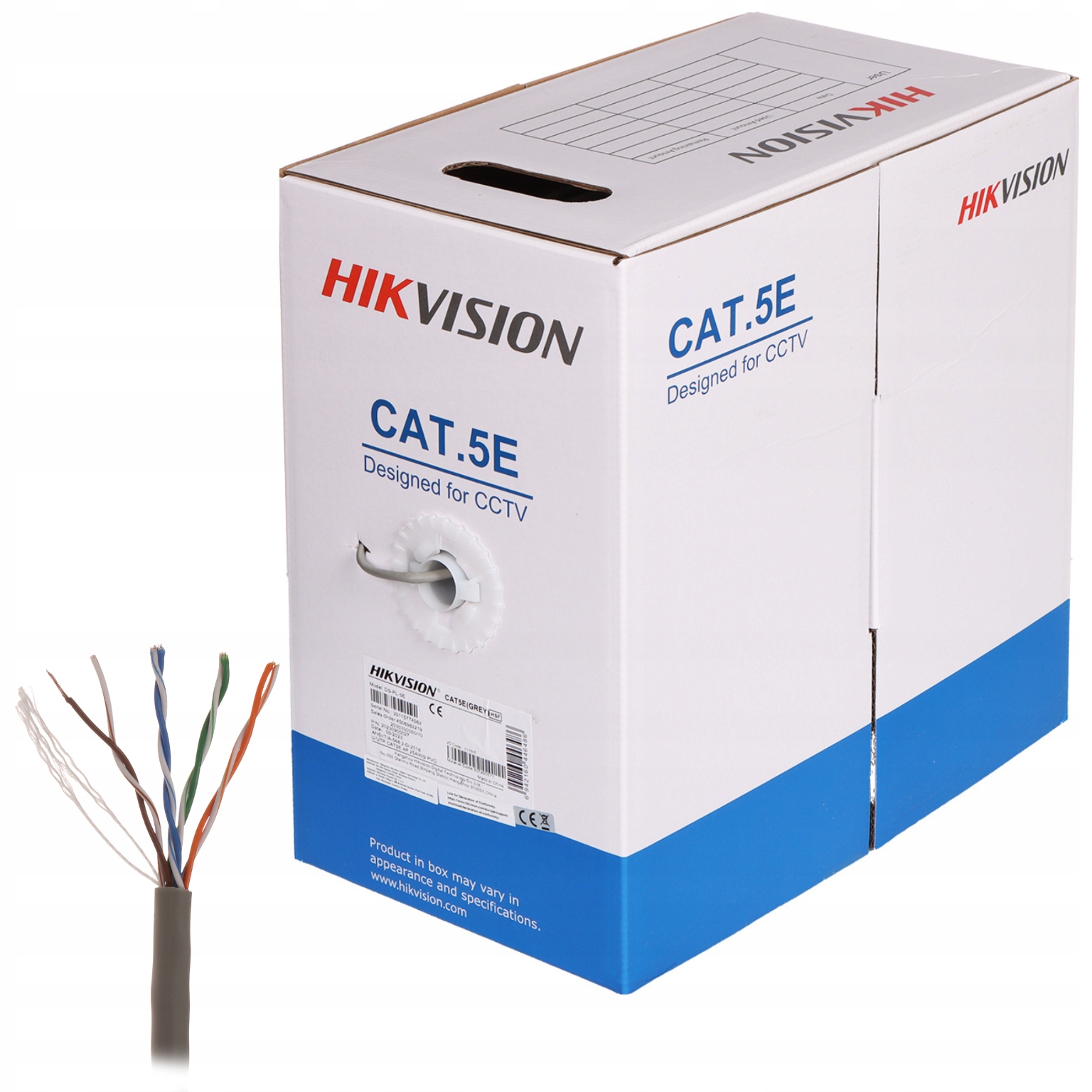 Kabel UTP Skrętka Szara Hikvision DS-PL-5E CAT5E 305m 100% Miedź ...
