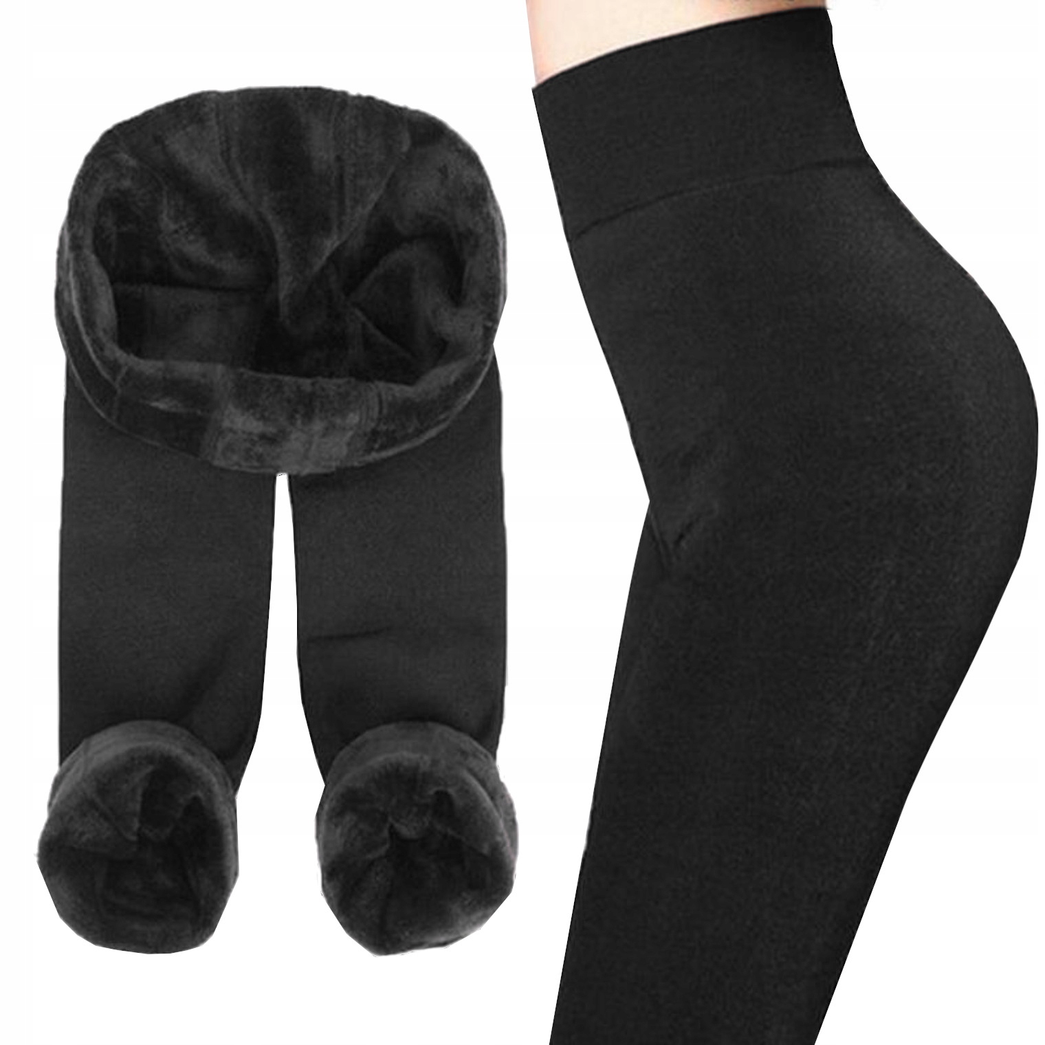 LEGGINSY OCIEPLANE FUTERKIEM CIEPŁE GETRY ZIMOWE LEGINSY WYSOKI STAN S ...