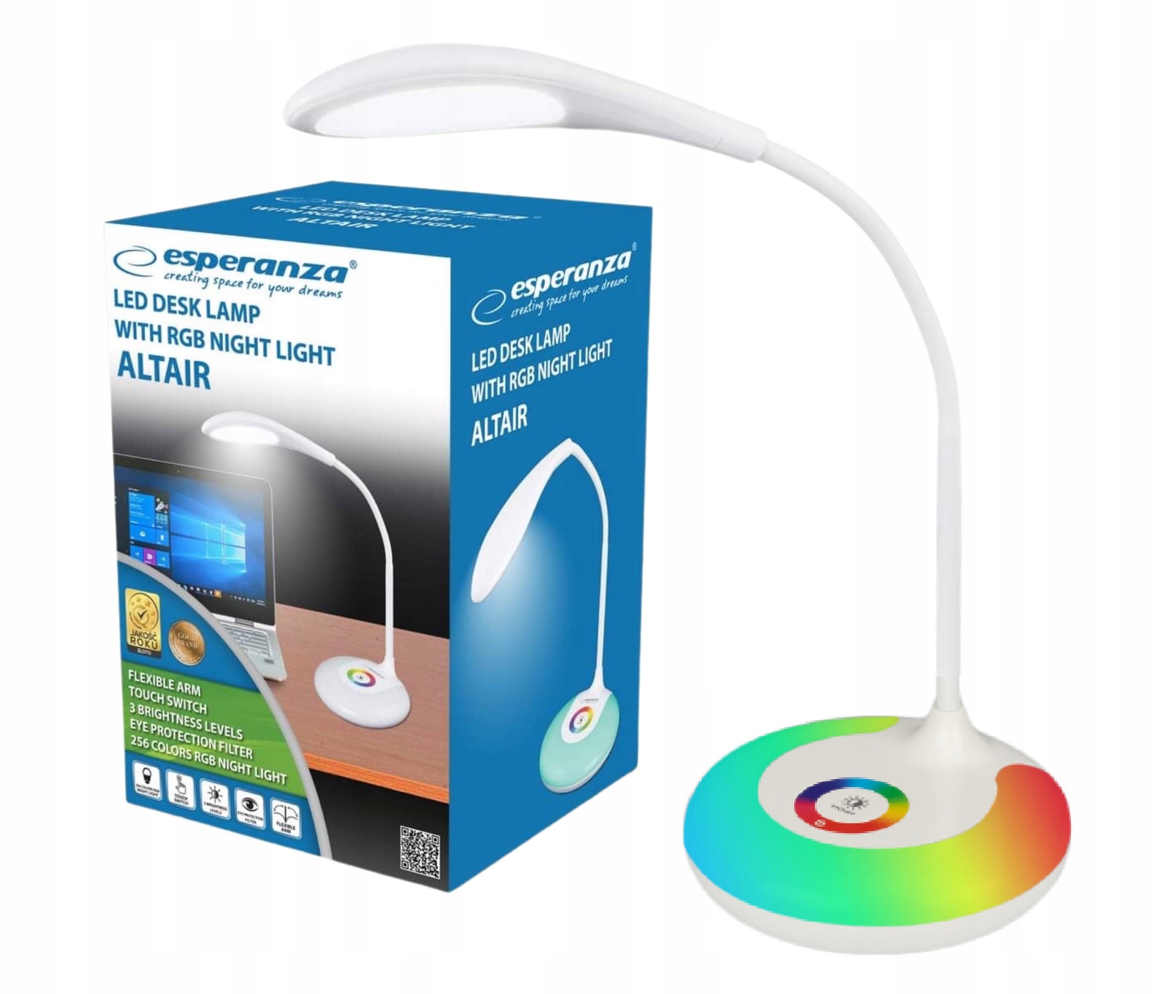 LAMPA BIURKOWA NOCNA LAMPKA NA BIURKO LED RGB (44234236) • Cena, Opinie • Lampki biurkowe ...