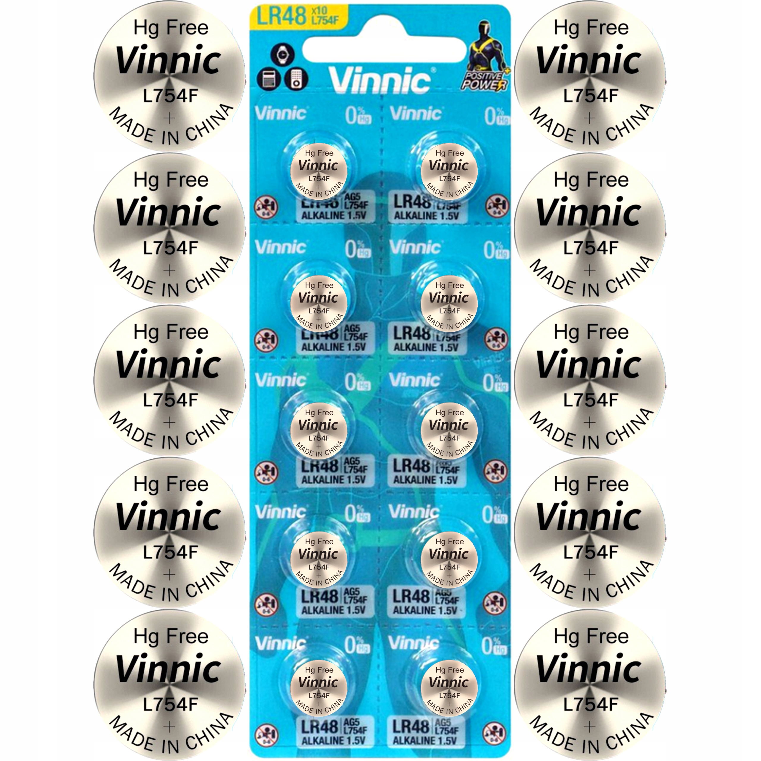 BATERIA alkaliczna VINNIC LR48 AG5 L754F 1,5V x10 - Sklep, Opinie, Cena w Allegro