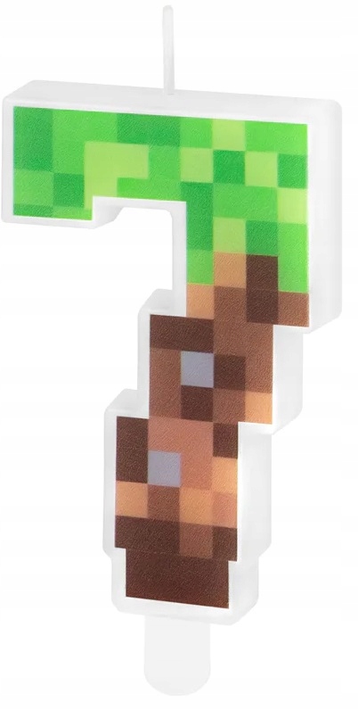 SVIEČKA NA TORTU ČÍSLICA 7 SEDEM MINECRAFT PIXELY OZDOBA NARODENINY - Allegro