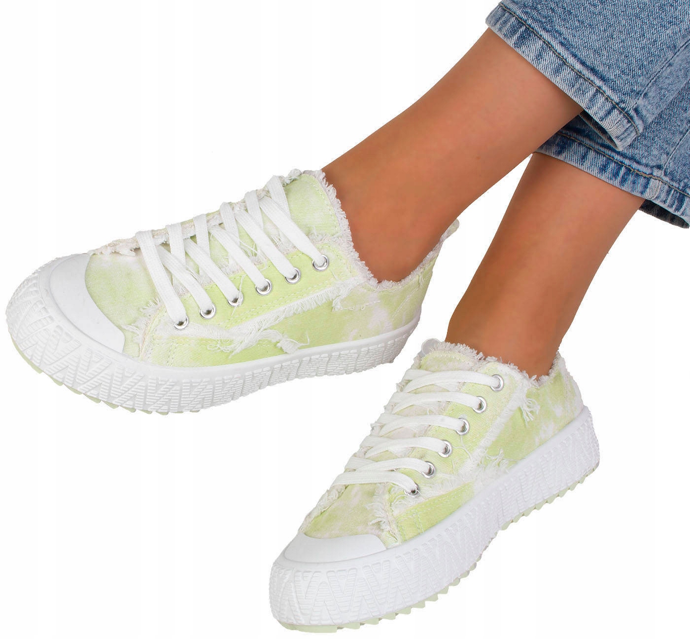 7513 ZIELONE NISKIE TRAMPKI PLATFORMA TENISÓWKI 40 13851797473 - Allegro.pl