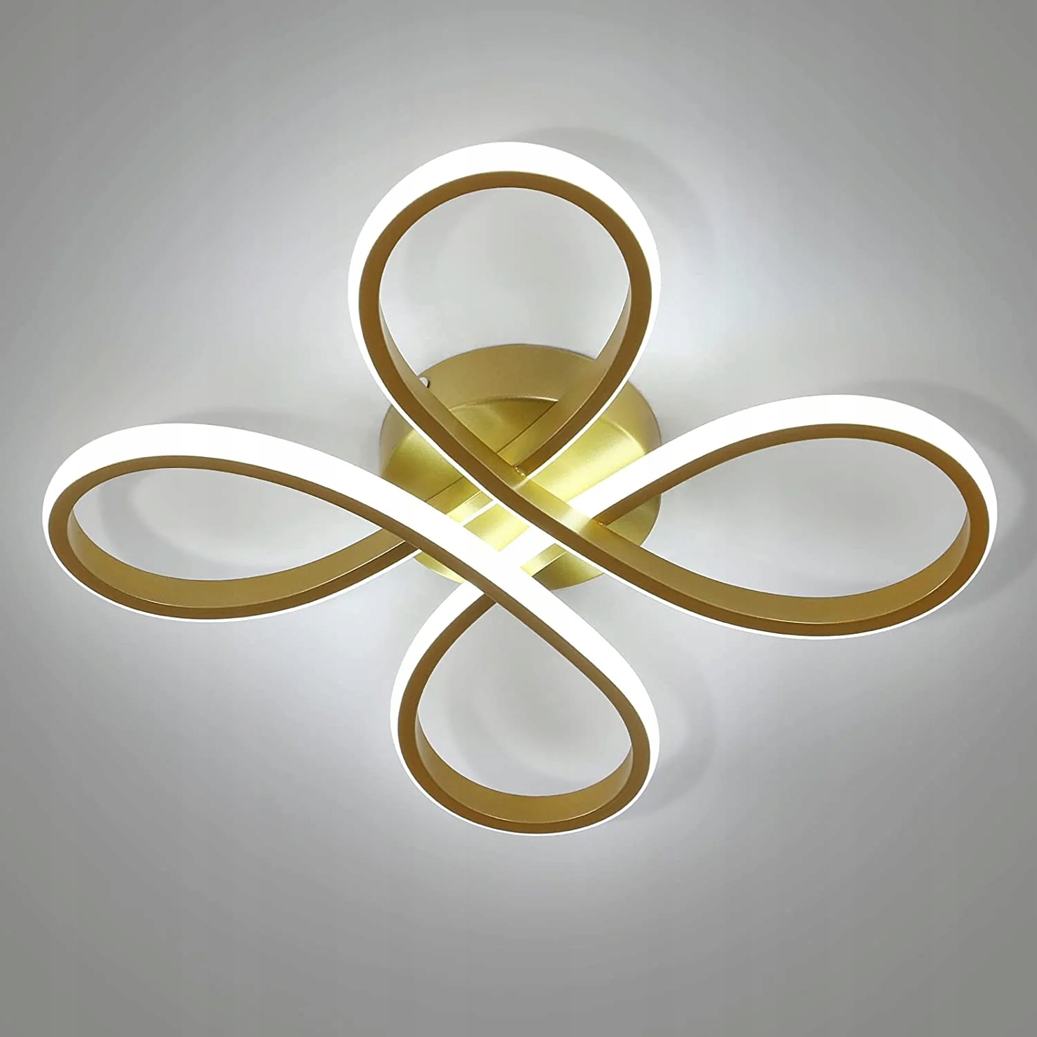 LAMPA WISZĄCA SUFITOWA PLAFON LED 30W ZŁOTY ŻYRANDOL NOWOCZESNA 6500K ...