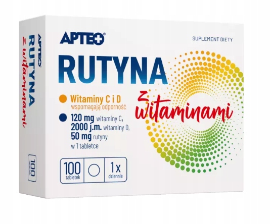 Apteo Rutyna Witamina C Witamina D Wsparcie Odporności 100 tabletek ...