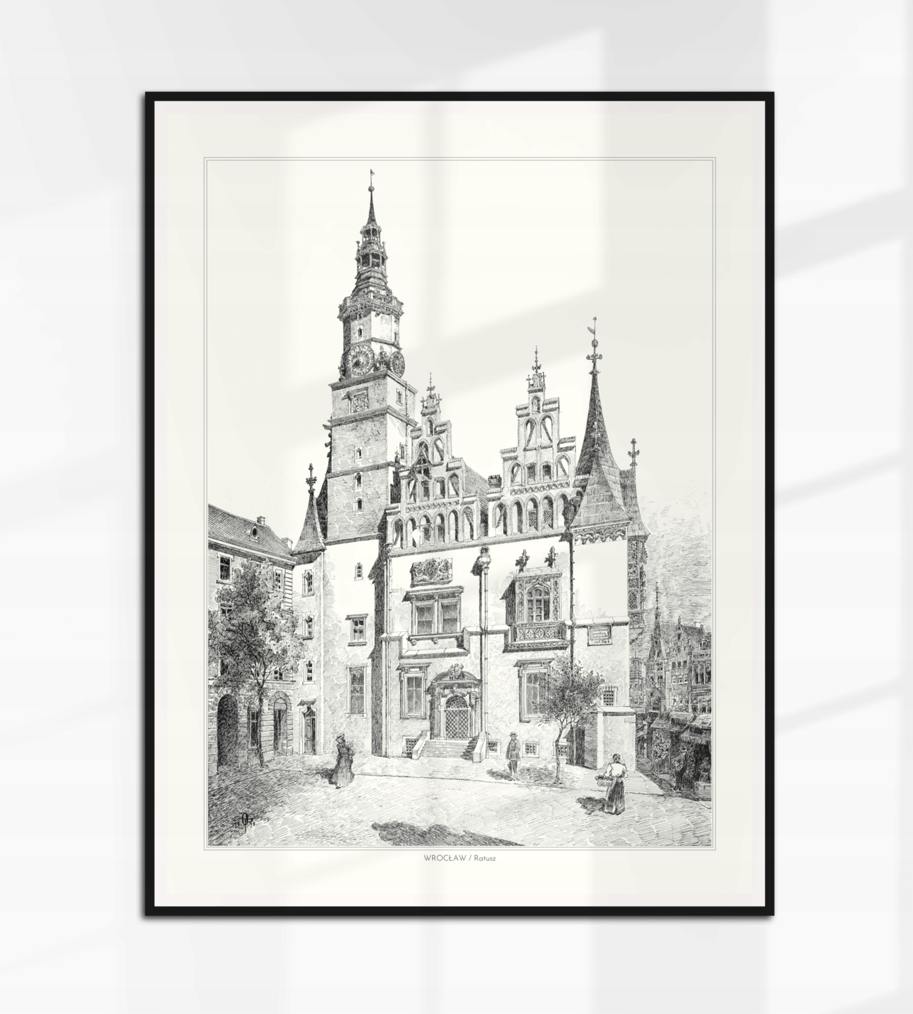 WROCŁAW Ratusz Rynek REPRODUKCJA stara grafika na ścianę 30x21 A4 ...