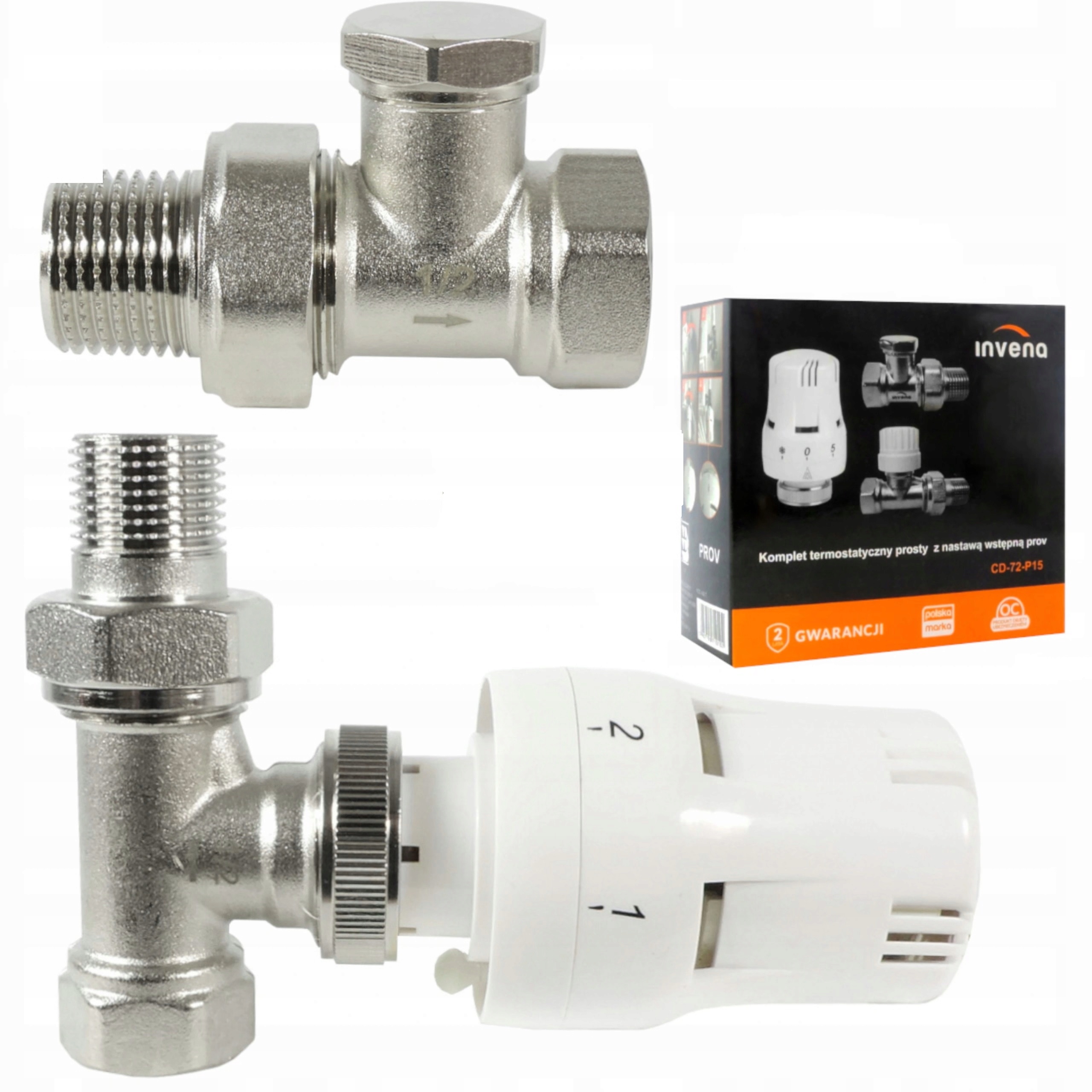 INVENA ZESTAW TERMOSTATYCZNY PROSTY GRZEJNIKA 1/2' (5907798710102 ...
