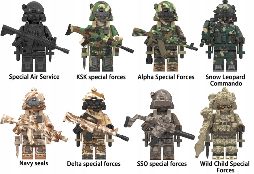 STAVEBNICE 8 FIGUREK ARMÁDA MILITARY FORCES COMMANDOS SPECIÁLNÍ ...
