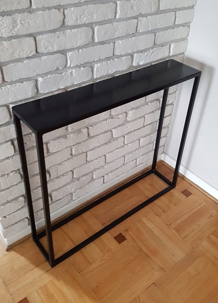 Metalowa konsola loft industrial czarna wąska 20cm (KC/90/20/80) • Cena ...