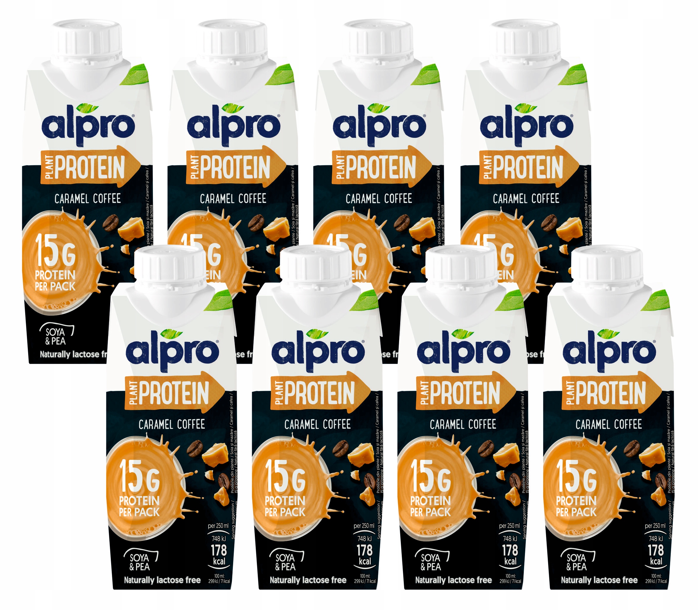 Соєвий напій Alpro Protein зі смаком карамелі кава 250 мл - docom.com.ua