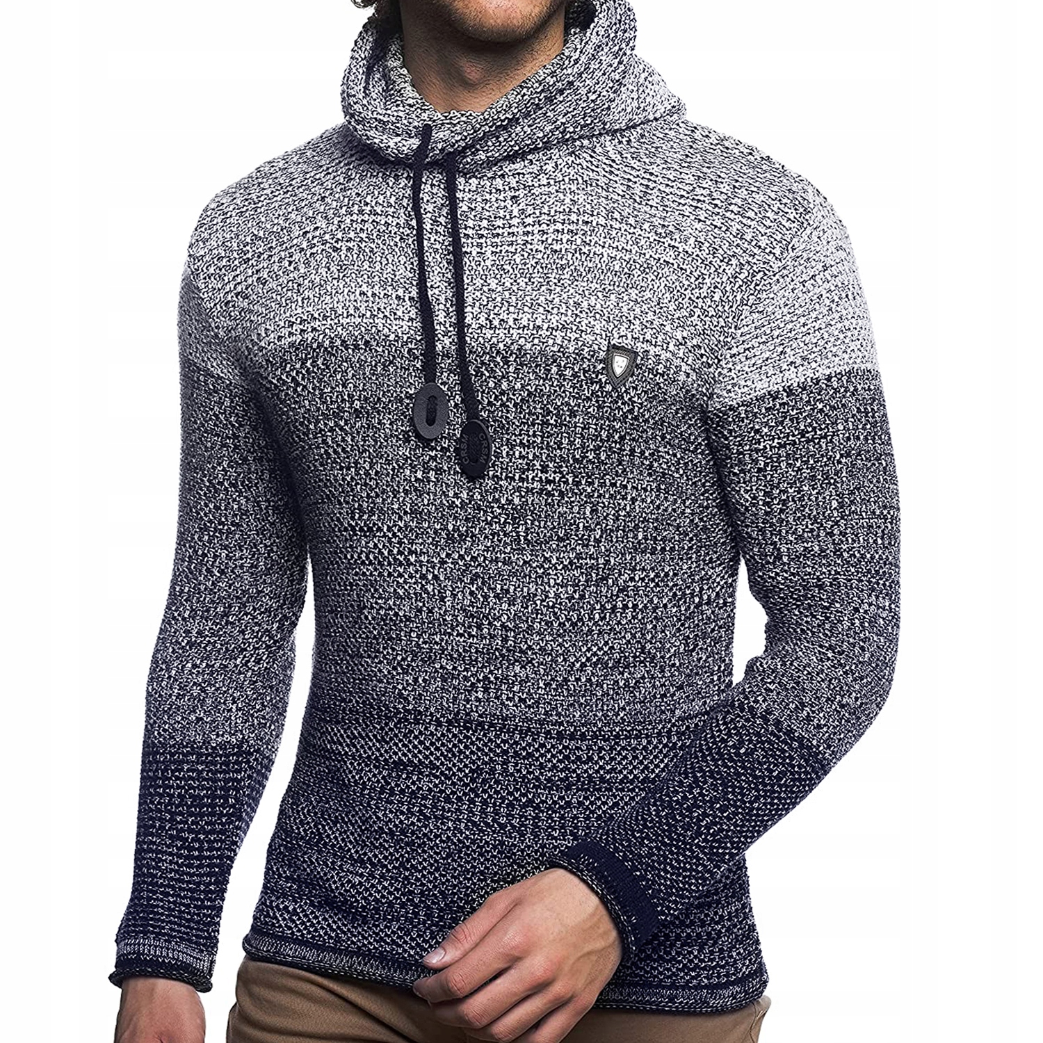 Sweter Męski z kapturem Cieniowany Bluza Melanż 12619395332 - Allegro.pl