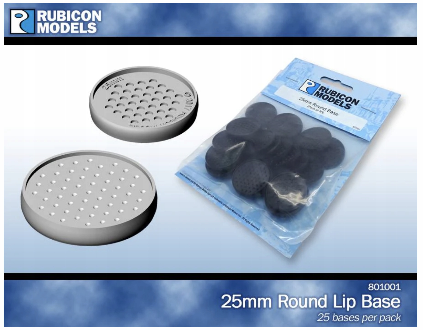 Rubicon Models 801001 kulaté podstavce 25 mm Round Lip Base 25 Ks za ...