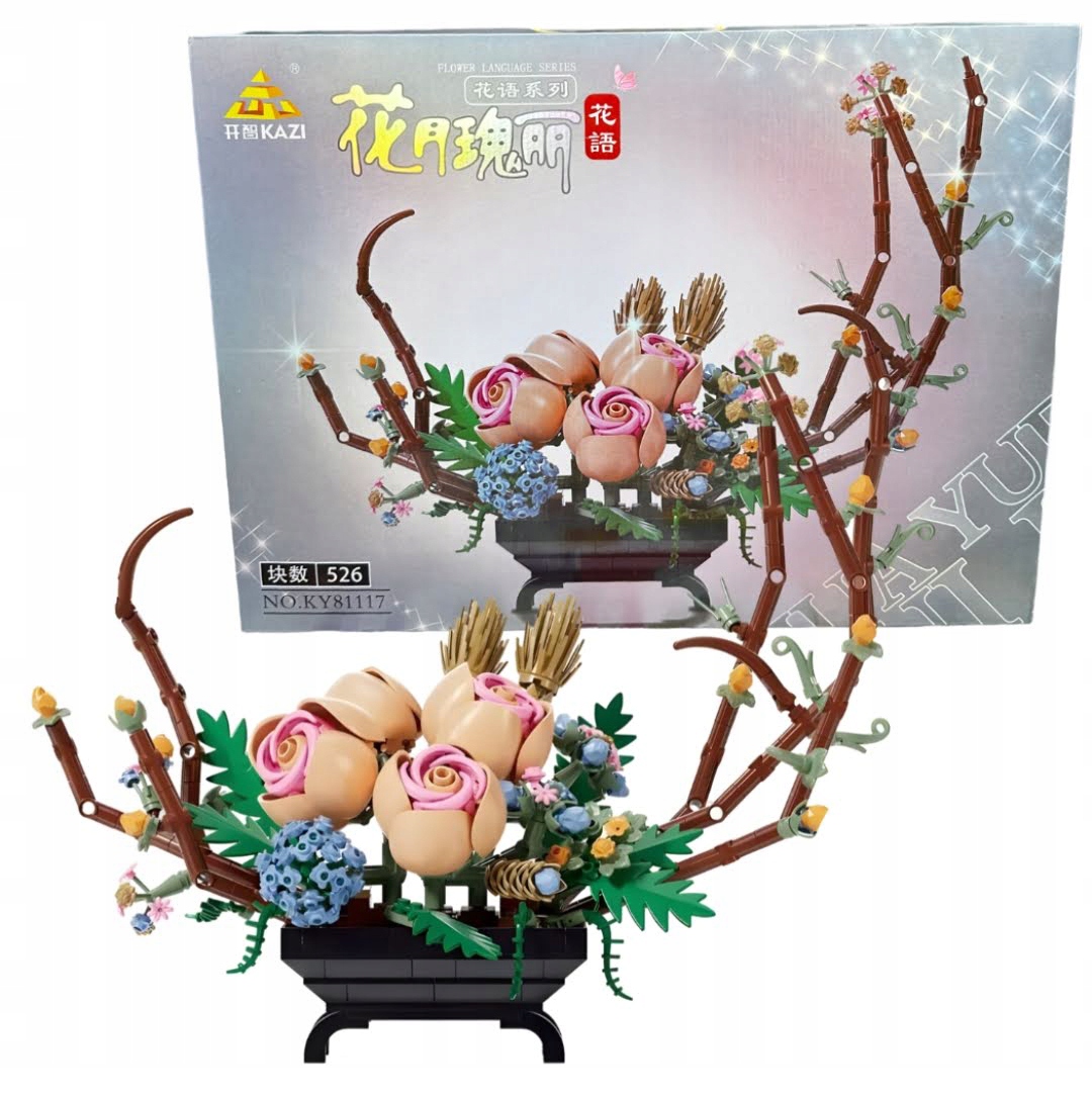 KLOCKI KWIATY W DONICY BUKIET KWIATÓW 526 ELEM E1916 EMAJ ...